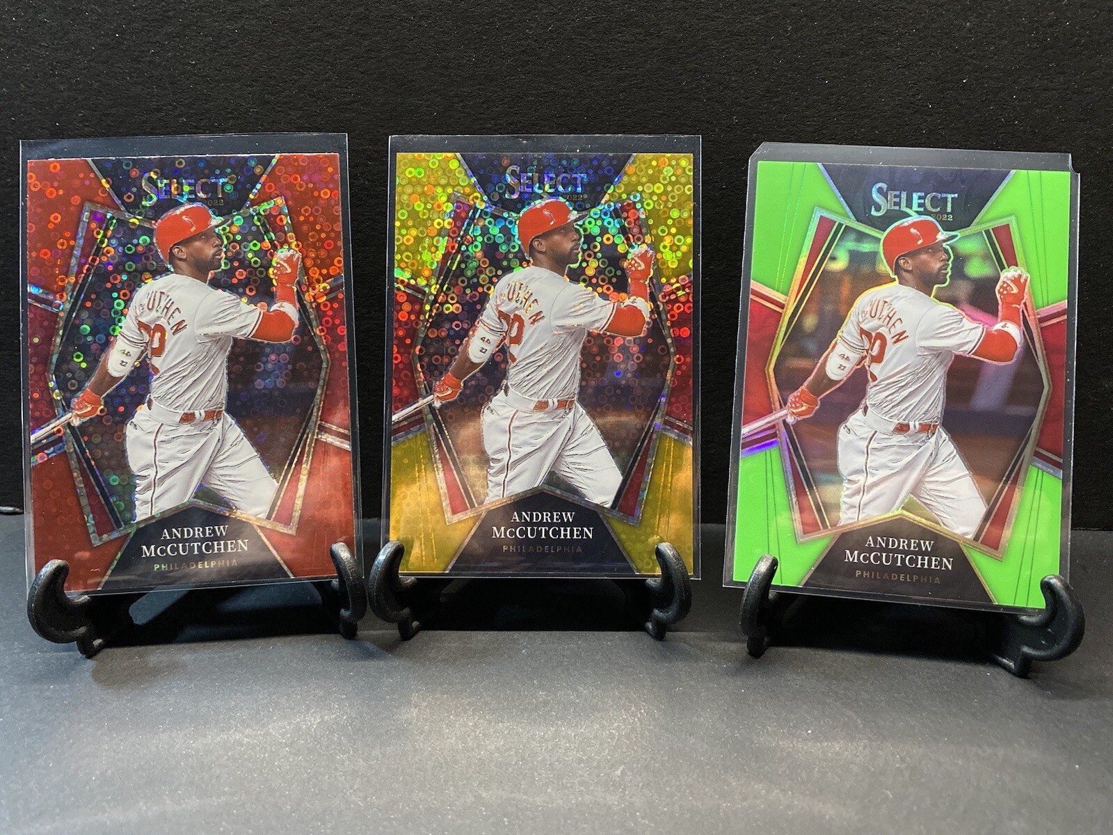 2022 Select Andrew McCutchen Exclusive GOLD DISCO /10, Neon Green /99 ...