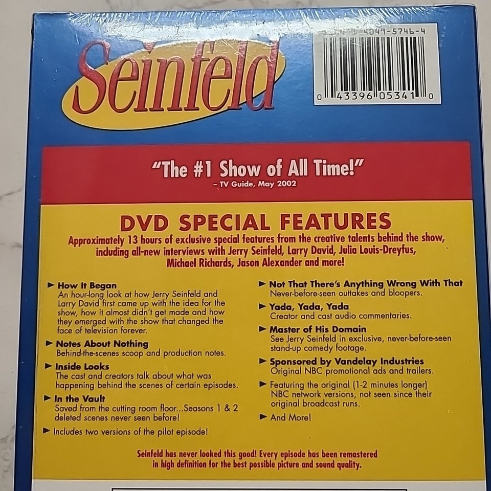 Seinfeld Seasons 1 & 2 NEW Sealed DVD 2004 Jerry Seinfeld, Deleted ...