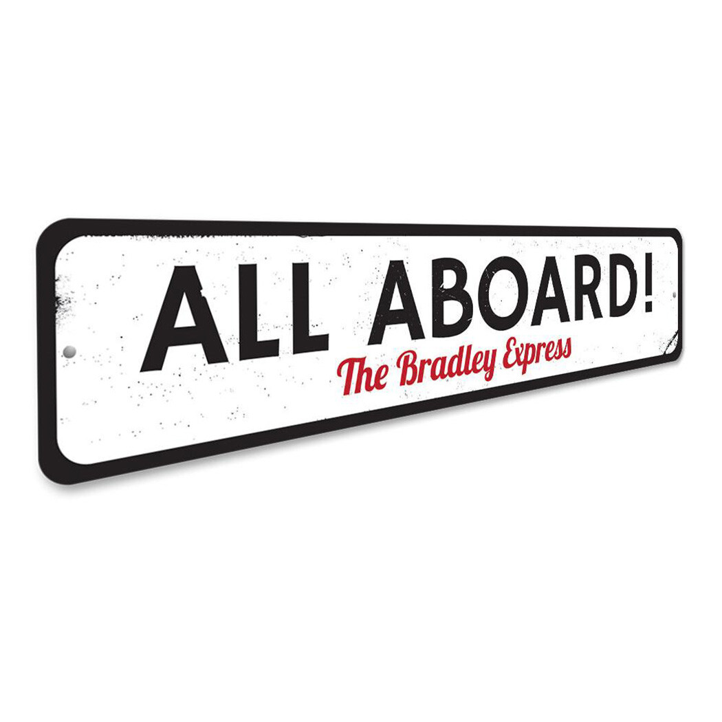 All Aboard Sign, Personalized Express Train Sign, Custom Train Metal ...