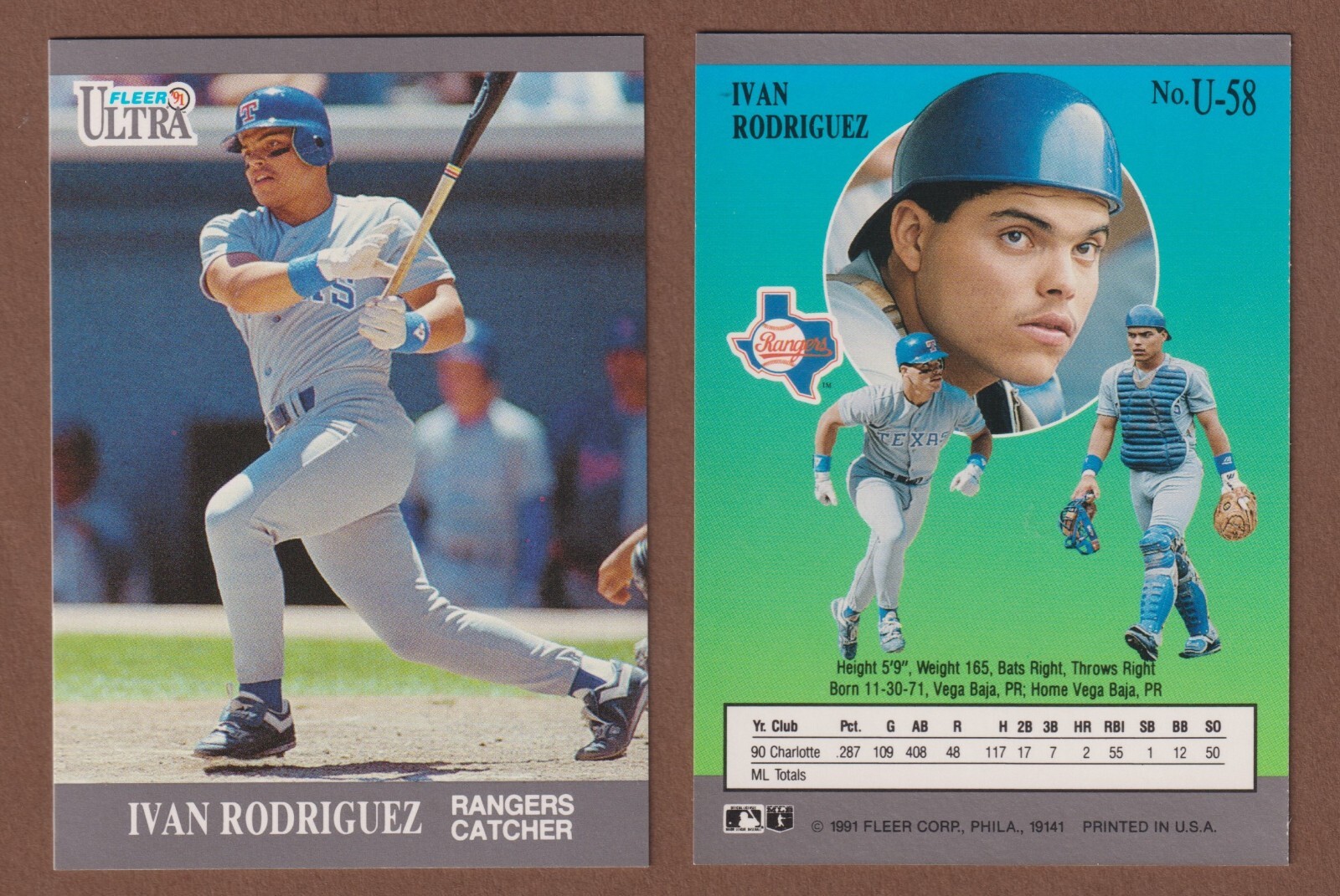 1991 Ultra Update #U58 Ivan Rodriguez Rookie - Texas Rangers - 125 - 🔥⚾ ...