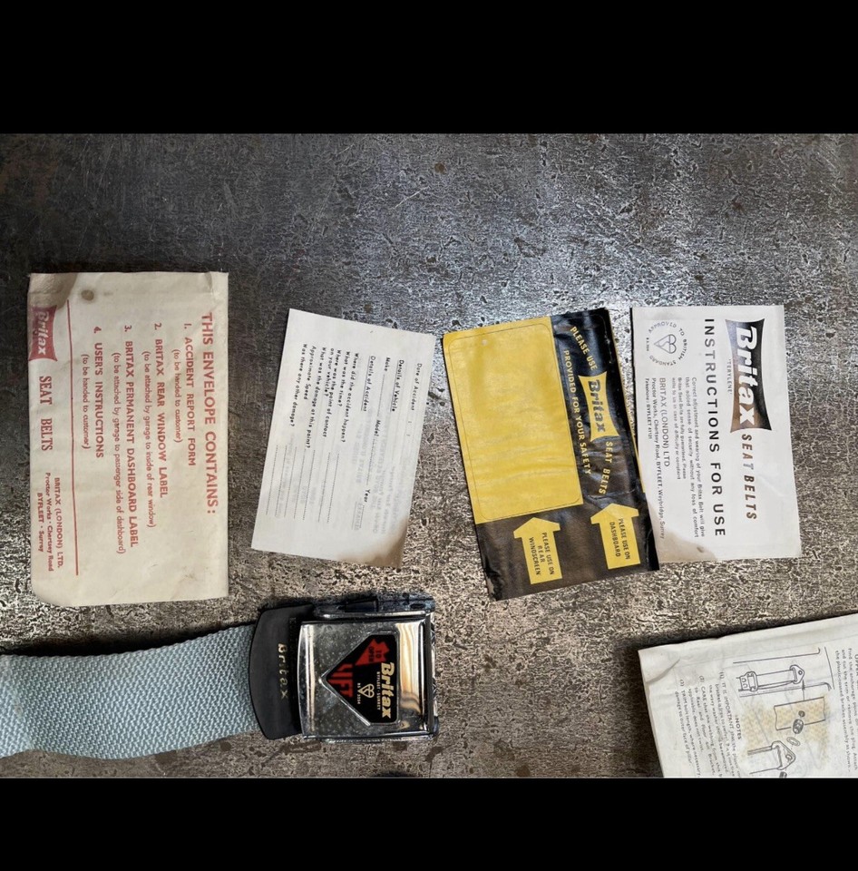 Britax Auto Lock Seat Belts British Leyland Cooper S Jaguar Austin ...