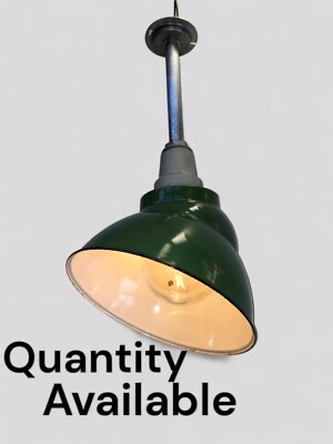 Ivanhoe 12" Porcelain Angle Green Barn Industrial sign Light Vintage 18 ...