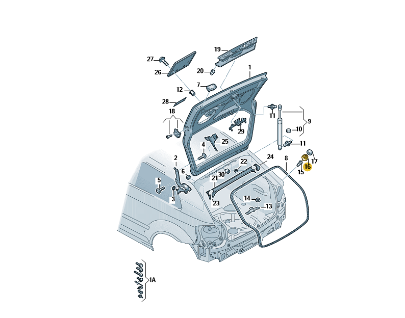 Original Audi A3 A4 A6 A7 Anschlagpuffer für Heckklappe einstellbar ...