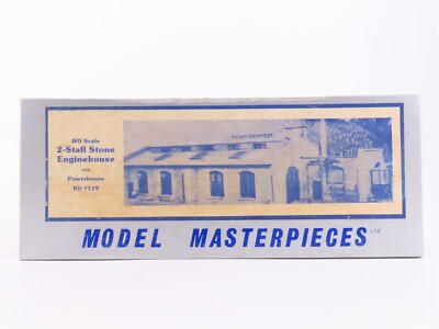 HO Scale Model Masterpieces Kit #119 2-Stall Stone Engine House w ...