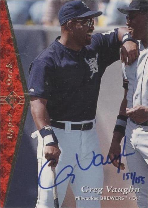 2000 SP Authentic - Autographed Buybacks Greg Vaughn #165 1995 SP /155 ...