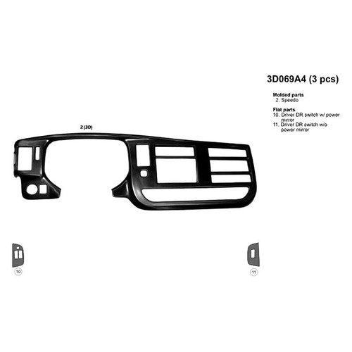 For Chevy Express 2500 16-24 B&I Combo Matted Mahogany Small Dash Kit 3 Pcs | eBay