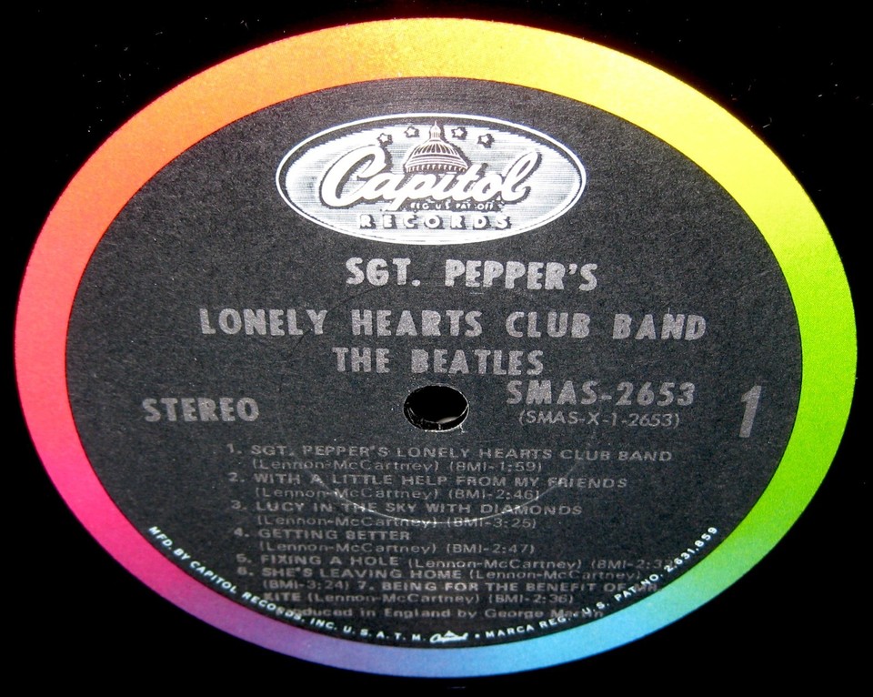 BEATLES Sgt Peppers Lonely Hearts Club Band LP OG STEREO Capitol+Inner ...