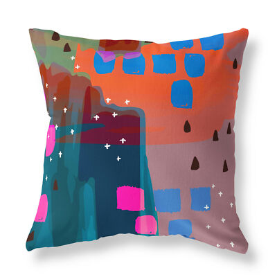 Funky Abstract Design Zip FILLED CUSHION Multi-Coloured Designer | eBay UK
