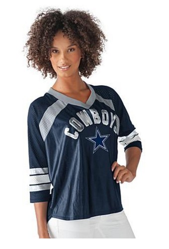NFL Dallas COWBOYS Women's Blitz Mesh 3/4 Sleeve Jersey T-Shirt 2XL ...