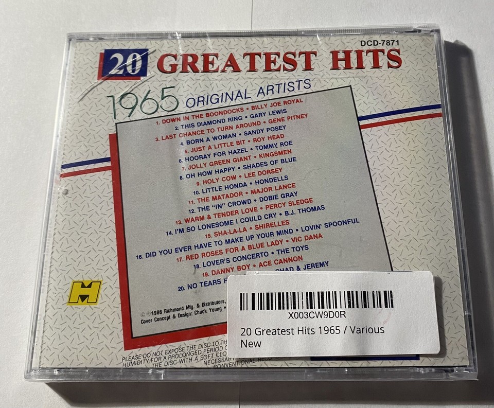 20 Greatest Hits 1965 by Various Artists (CD) New Sealed Free Fast ...