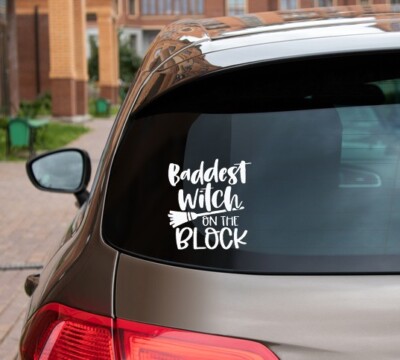 Baddest Witch Funny Halloween Décor Temporary Removable Sticker Car ...