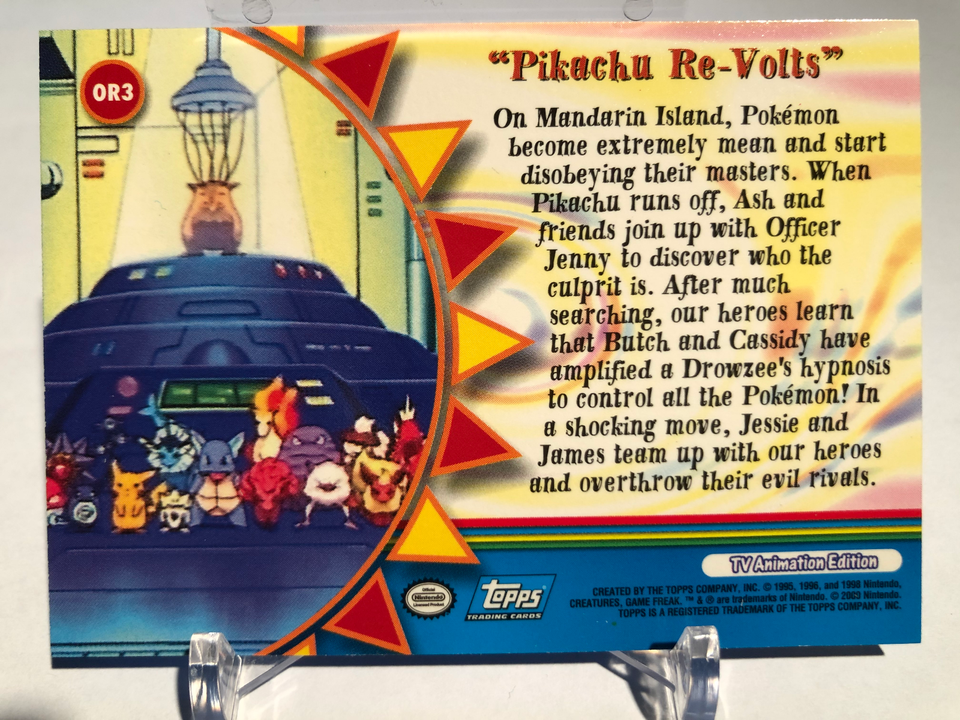 Pokemon Topps TV Animation Edition Orange Islands Pikachu Re-Volts Holo ...