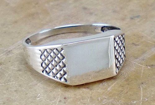 UNIQUE 925 STERLING SILVER SIGNET RING size 8 style# r2500 | eBay