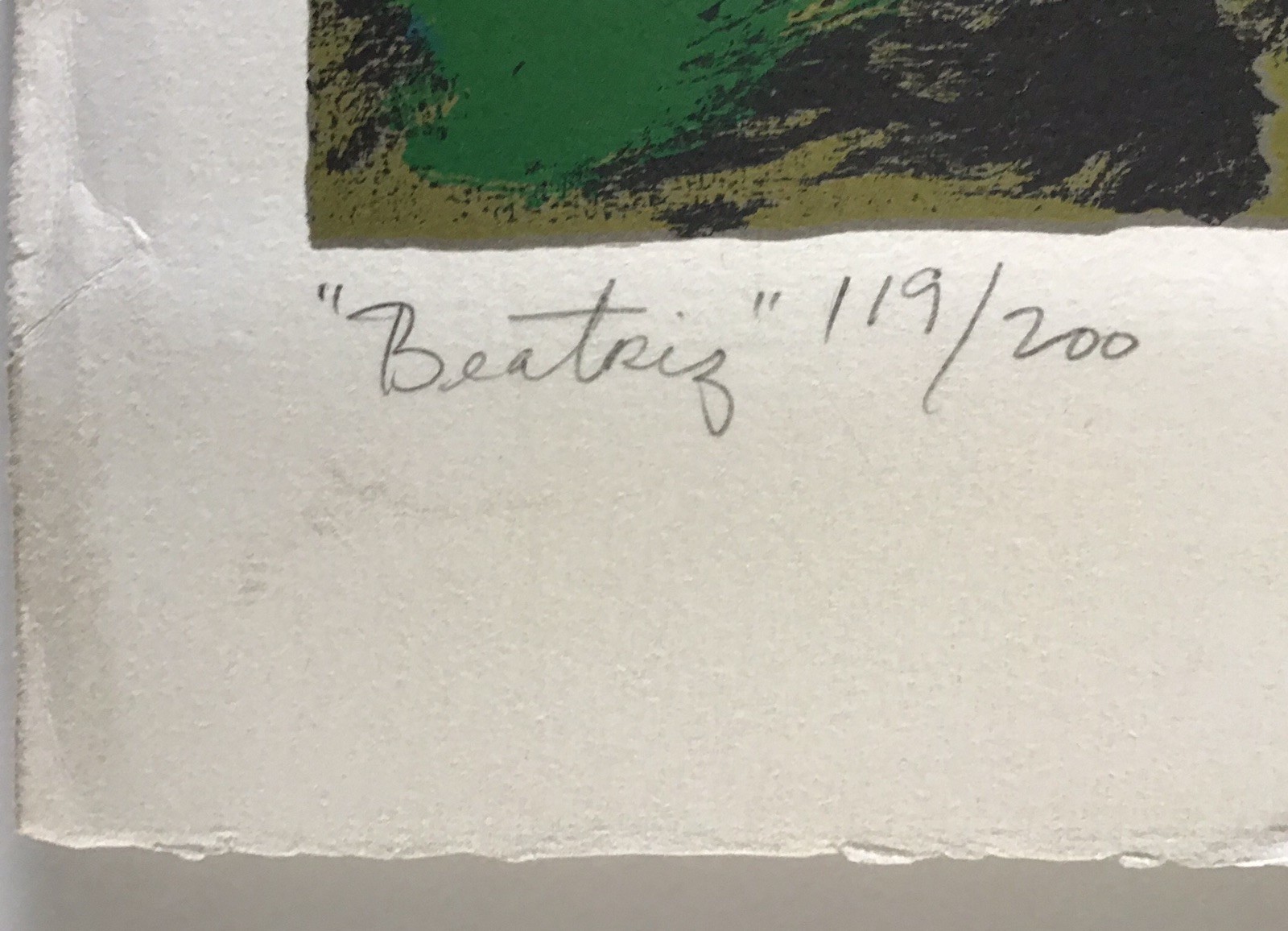 Jose Rosa Castellanos, Signed Woman “Beatriz” Lithograph 1996, Puerto ...