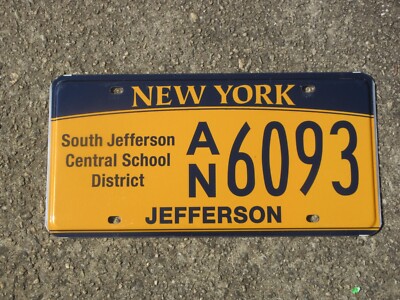 2018 New York South Jefferson Central School District License Plate ...