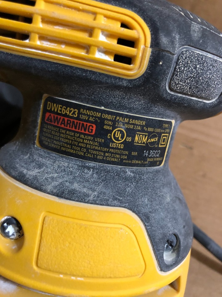 Sander Tool DEWALT 5-Inch Variable Speed Random Orbit Sander - 3 Amp ...