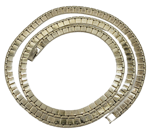 Heavy Double Layer Flat Square Link Chain Gold Tone Necklace Vintage ...