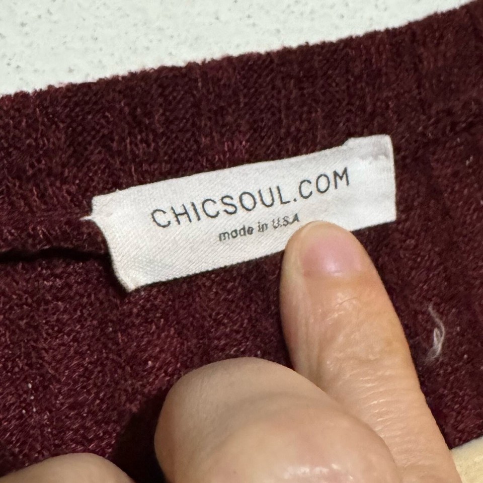 Chic Soul Maroon Leopard Animal Print Long Modest Ribbed Knit Jersey ...