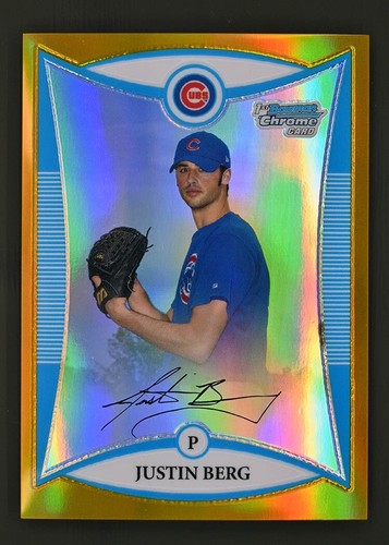 2008 Bowman Chrome #BCP17 Justin Berg /50 Gold Refractor Prospect ...