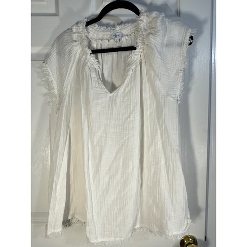 True Craft White Gauze Boho Fringed V-Neck Tunic Top Plus Size 2X | eBay