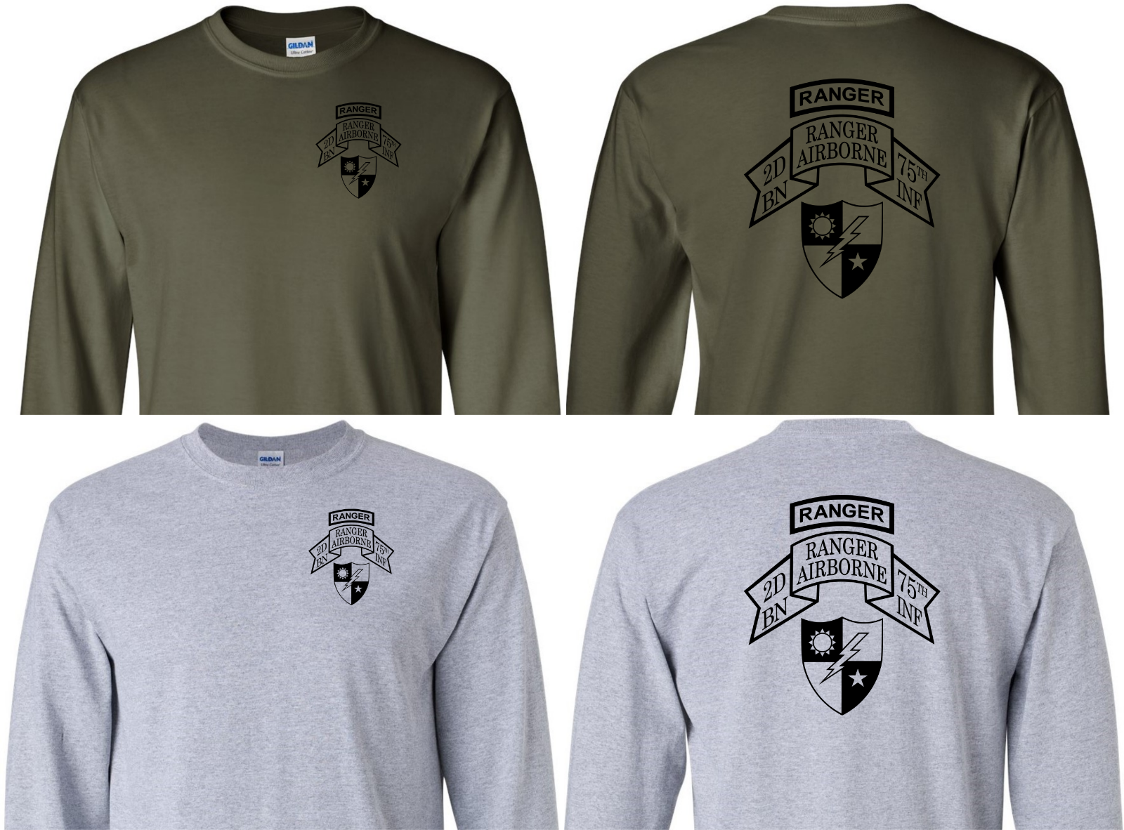 US Army Ranger DUI Shirt, Long Sleeve, ARMY Ranger T-shirt, 75th Ranger ...