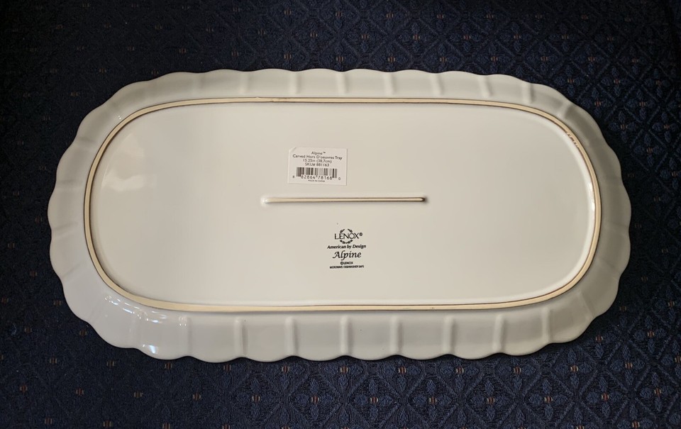 Lenox Alpine Carved Hors D'oeuvre Rectangle Tray Dish White Brand New ...