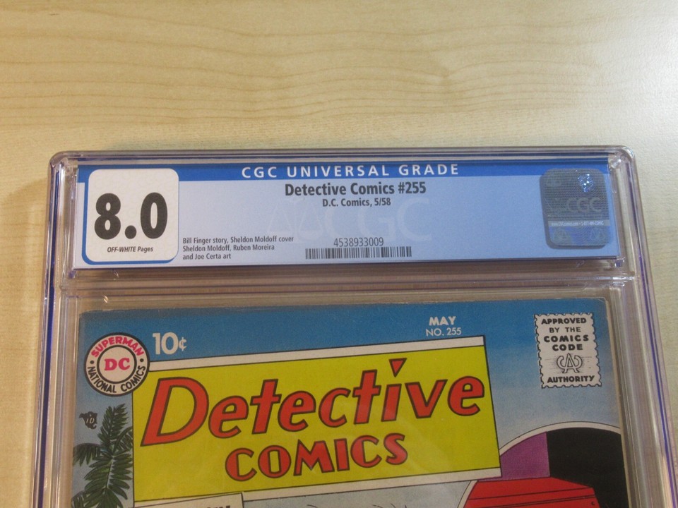 DETECTIVE COMICS #255 BATMAN DINOSAUR COVER DC 1958 CGC 8.0 ONLY 9 ...