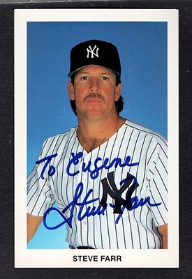 STEVE FARR NY YANKEES AUTOGRAPHED COLOR POSTCARD PHOTO | eBay