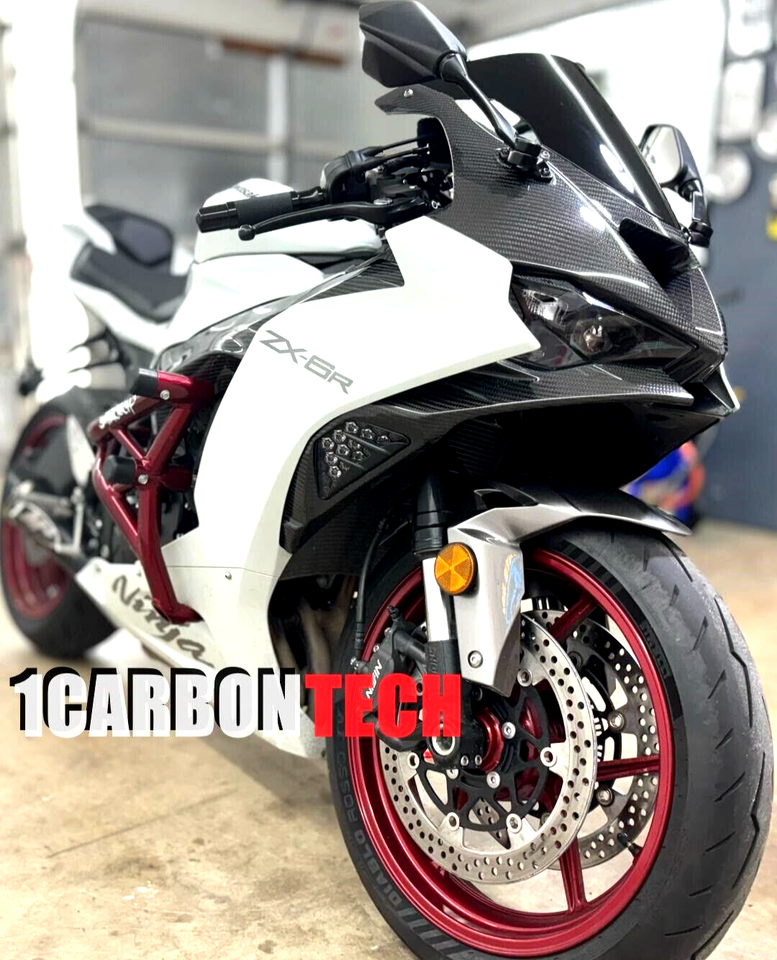 2024-2025 Kawasaki ZX6R Ninja Real Carbon Fiber Dash Console Intake ...