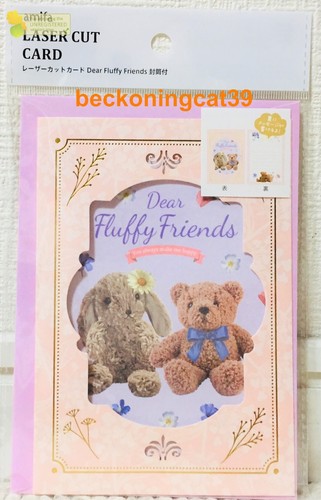 LAST Amifa Fluffy Friends Laser Cut Card & Envelope SET Animal Rabbit ...