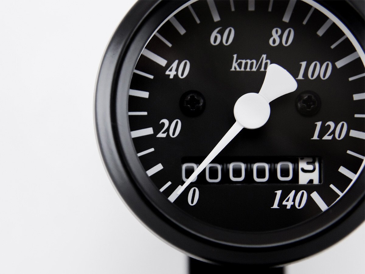 Speedo 48mm Super Mini Matt Black Cafe Bobber Chopper Tracker Vintage ...