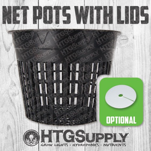 NET POT 2 3 4 5 6 inch with LIDS MESH HYDROPONIC AEROPONIC ROUND 10 50 ...