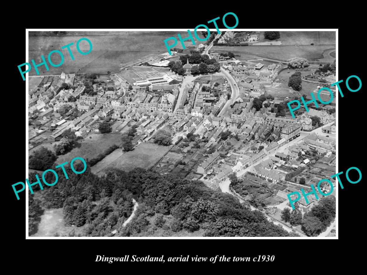 Dingwall Scotland Aerial View Of The Town c1930 Old Large Historic ...