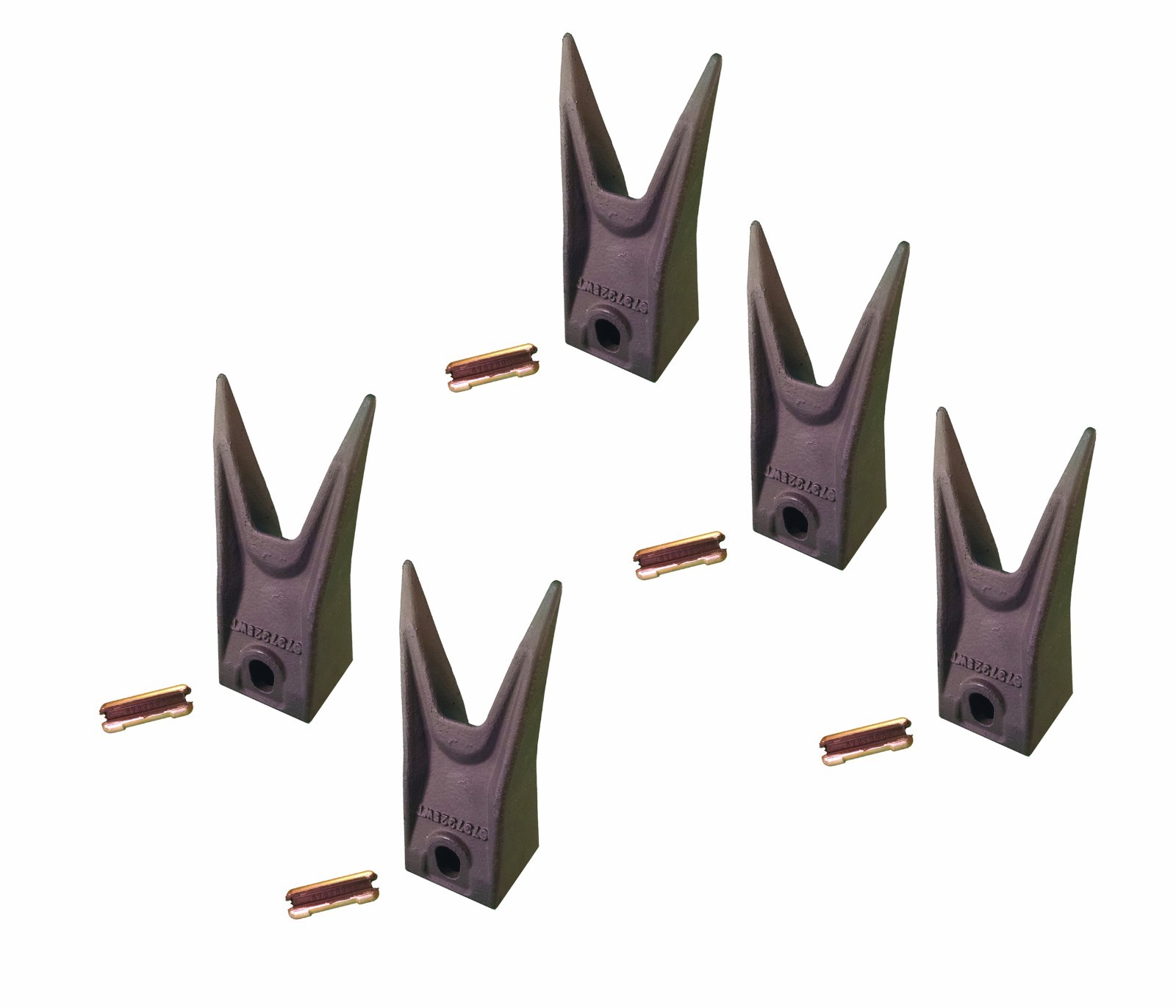 5- Bobcat Stye Mini Excavator / Skid Bucket Teeth w/ Pins - 7107321 ...