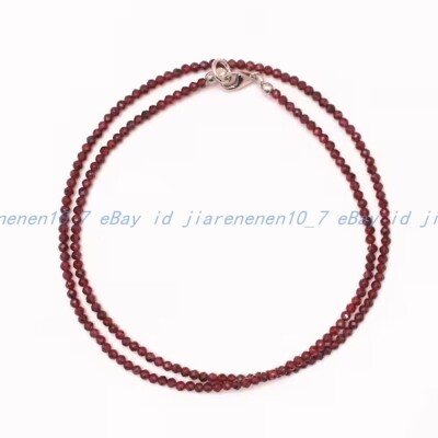 Red Garnet Micro Faceted Round Tiny Beads 14-28" Elegant Girls Choker ...