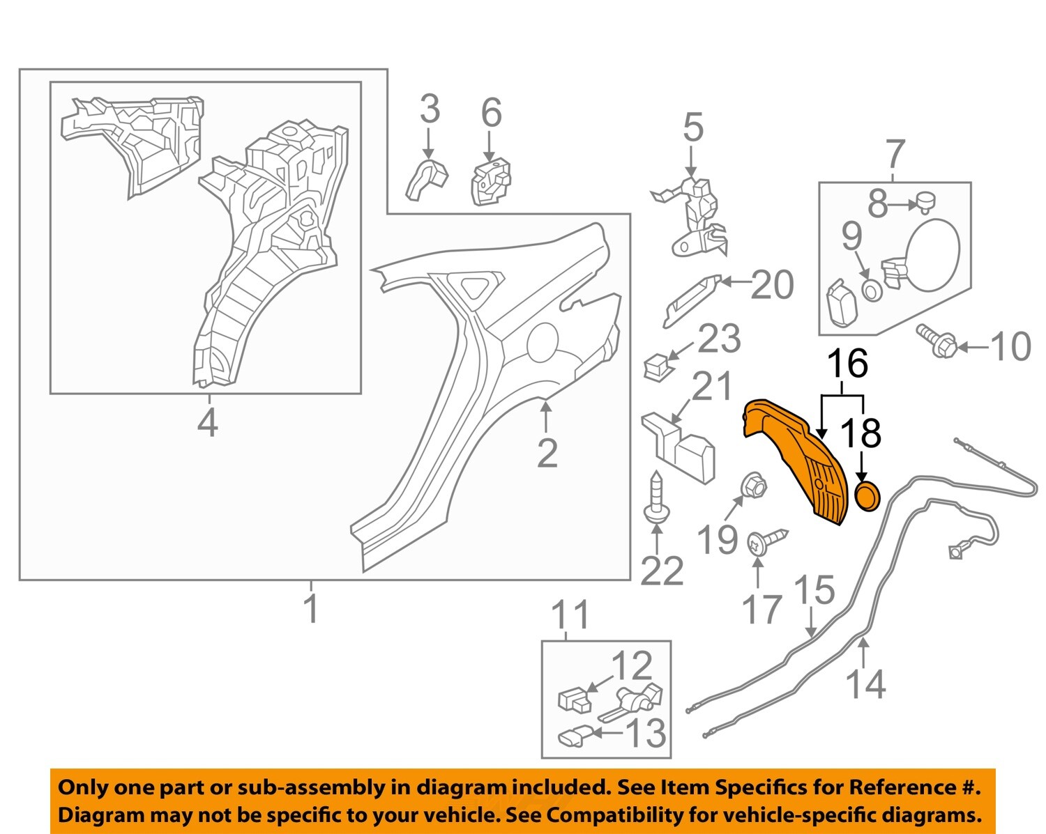 Hyundai+OEM+12-14+Accent+Quarter+Panel-wheelhouse+Liner+Left+868211R000 ...