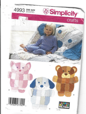 Simplicity Longia Miller Sewing Pattern 4993 Rag Quilt Cat Dog Bear ...