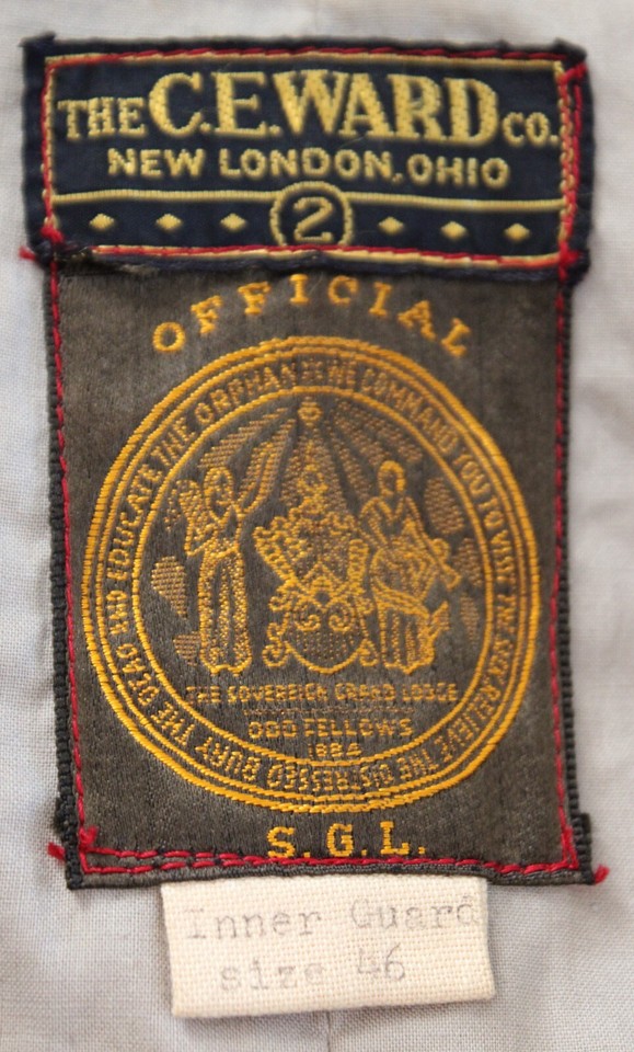 VINTAGE ODD FELLOWS CEREMONIAL RED UNIFORM JACKET-INNER GUARD-C.E. WARD ...