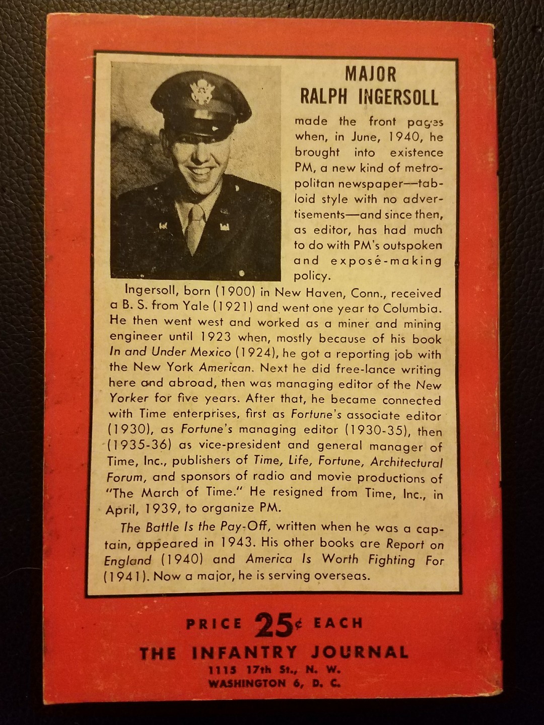 The Battle is the Pay-off by Major Ralph Ingersoll (1944, Paperback) | eBay