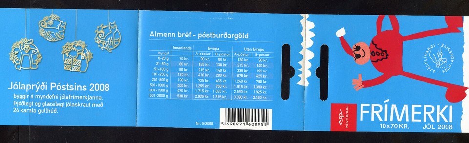 Iceland 1156a MNH, Christmas - Children's Stamp Art Complete Booklet ...