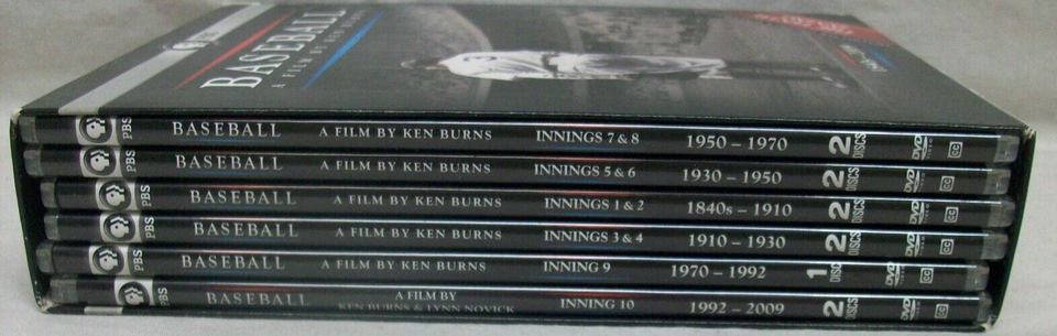 Like NEW "Baseball: A Film By Ken Burns" 1840's-2009 Complete 11-DVD ...