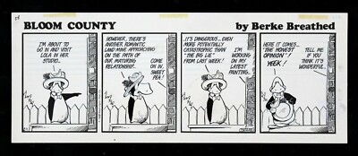 BLOOM COUNTY 1987 RARE ORIGINAL COMIC STRIP ART OPUS PENGUIN BERKE ...