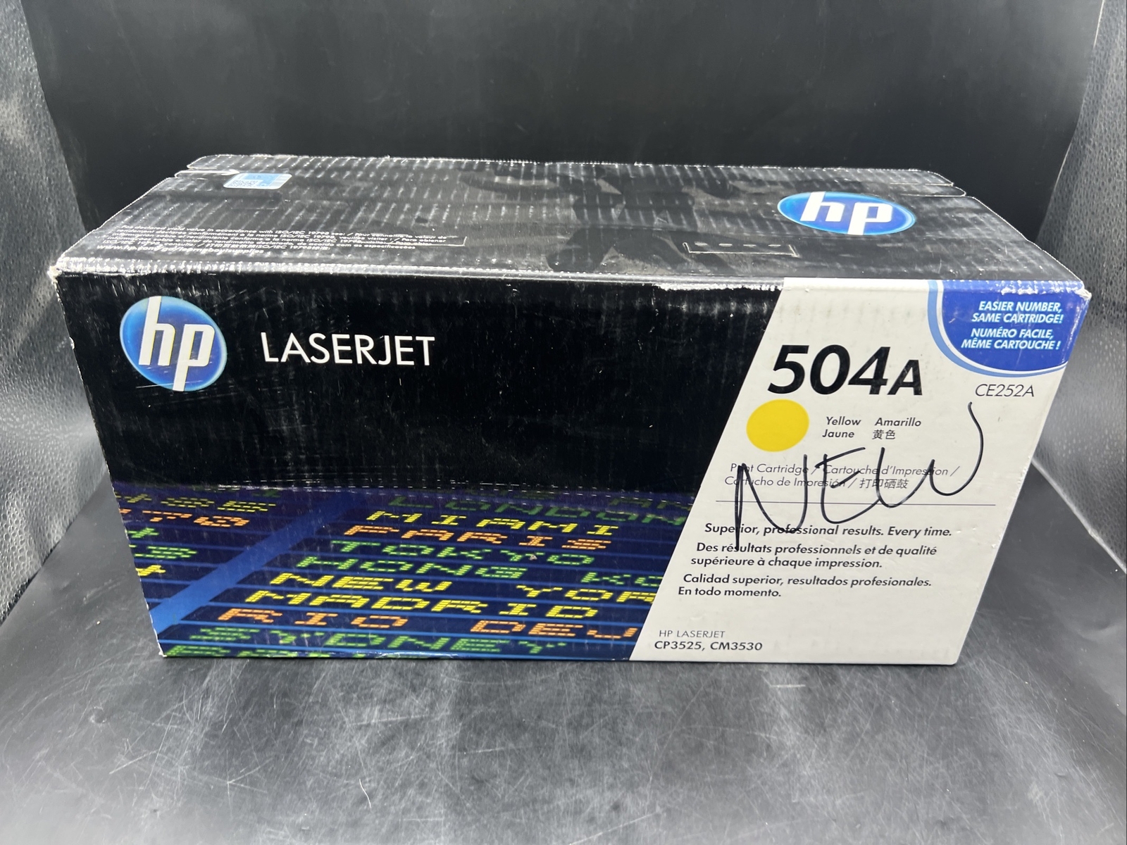 HP 504A Yellow Toner Cartridge CE252A LaserJet Laser New Sealed Damaged ...