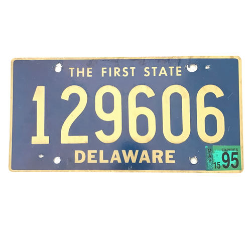 1995 Delaware License Plate The First State Blue | eBay