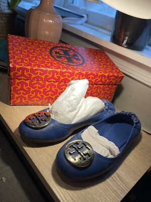 TORY BURCH Blue Nile Reva Mestico Size 7 Used With Box Ballet Slippers ...