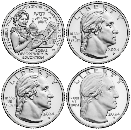 💰 2024 P D S American Women Quarters Patsy Takemoto Mink 3 Coin Set ...