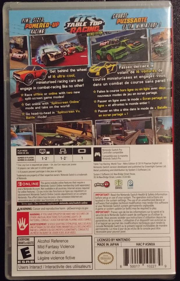 TABLE TOP RACING NITRO EDITION NINTENDO SWITCH GAME NEW SEALED PHYSICAL ...