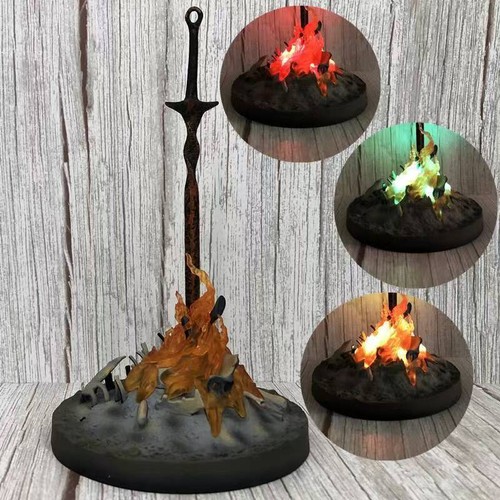 Dark Souls Doll Bonfire LED Light Black Faram Knight Statue Sculpture ...