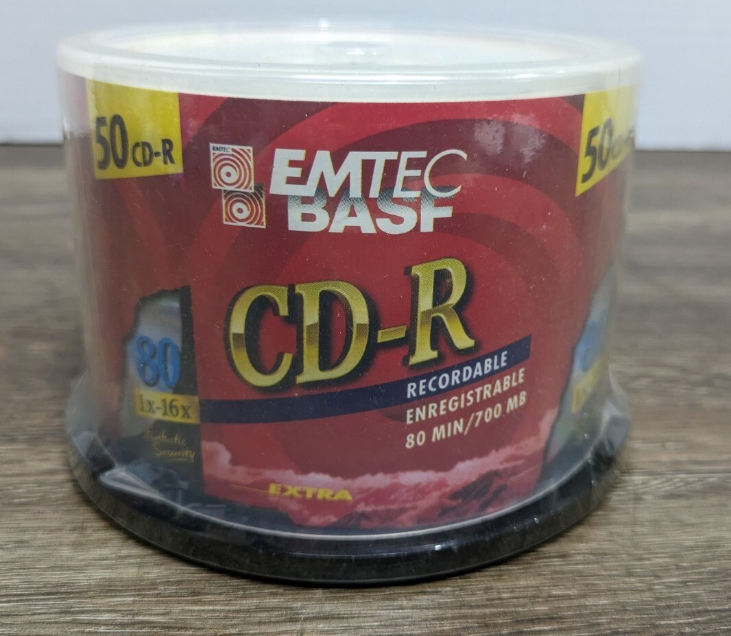 BASF EMTEC 50 Pack CD-R 80 MINS / Music CDR Blank Recordable Disc – NEW ...