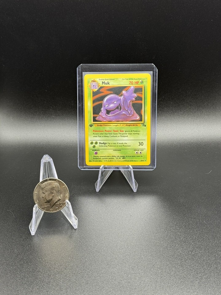 Pokemon TCG 1999 Fossil Muk Holo 2000 Team Rocket 1st Edition Dark Muk ...